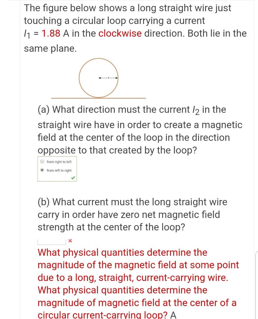 Solved The figure below shows a long straight wire just | Chegg.com