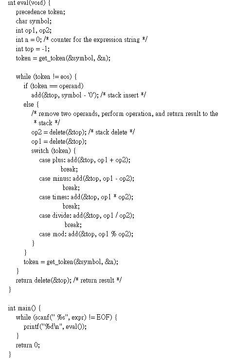 Modify the following two programs (eval and postfix) | Chegg.com