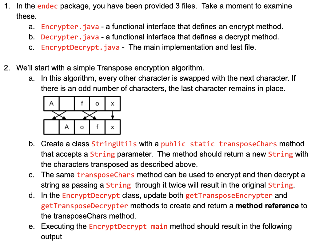 1. In the endec package, you have been provided 3 | Chegg.com