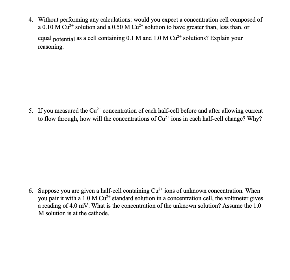 Solved 4. Without performing any calculations: would you | Chegg.com