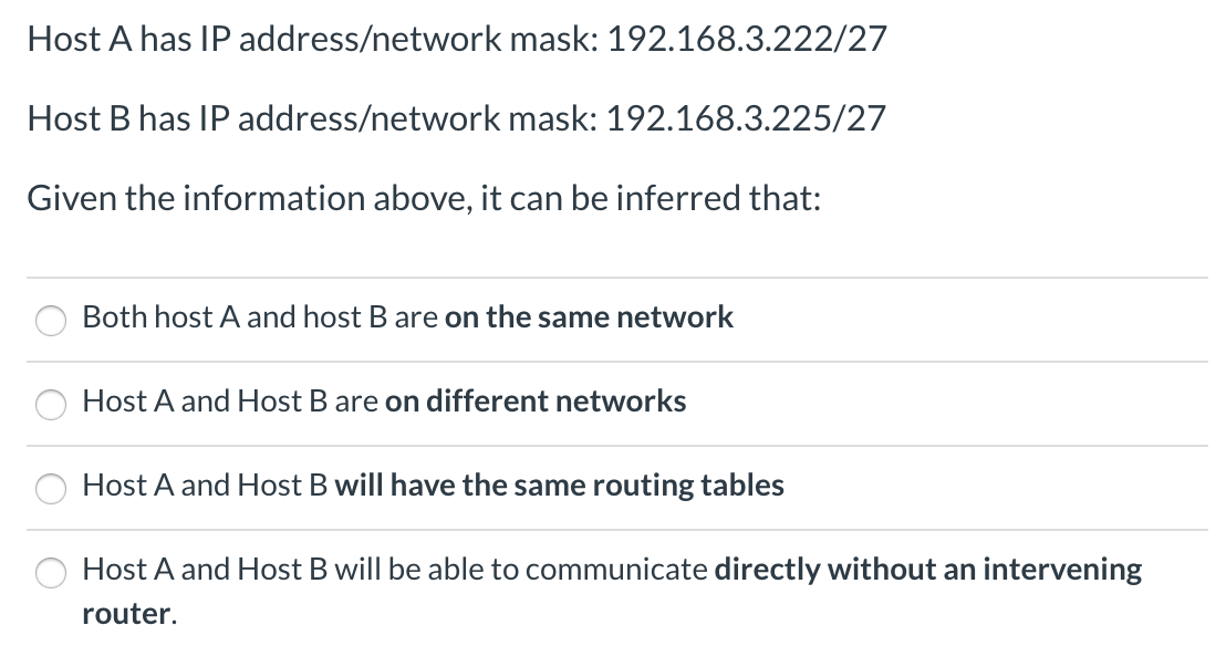 Solved Given the IPV4 address and network mask | Chegg.com