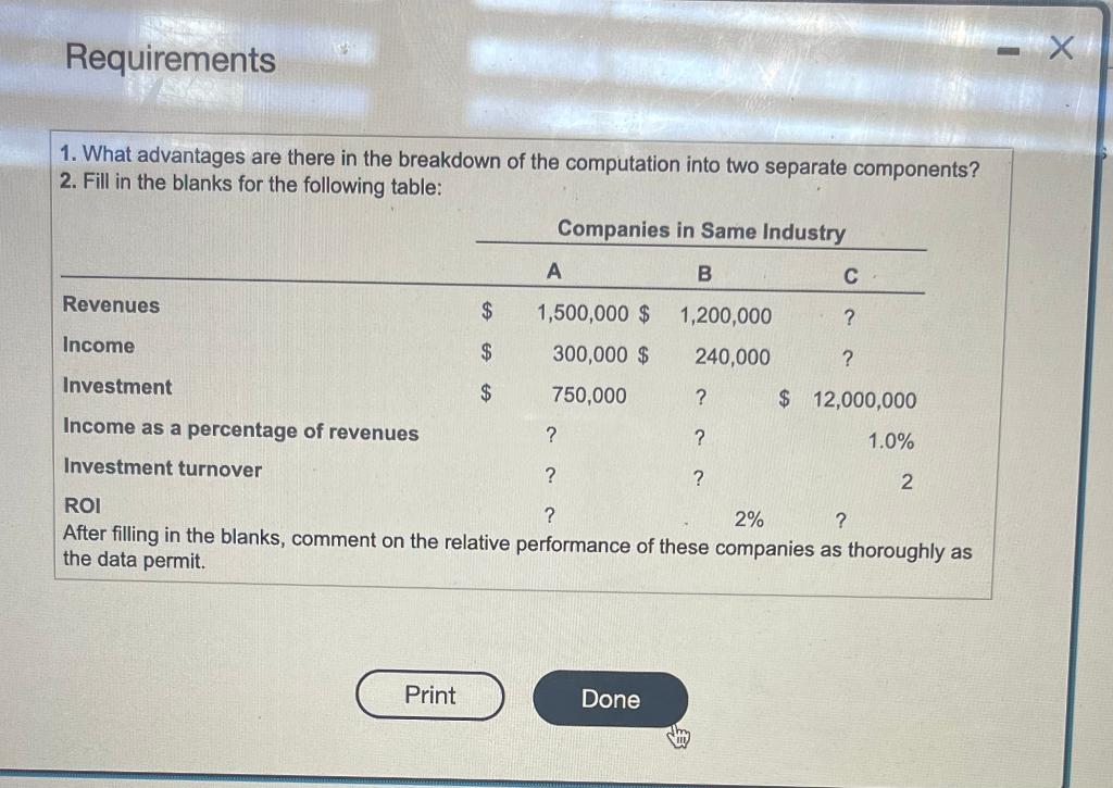 1. What advantages are there in the breakdown of the | Chegg.com