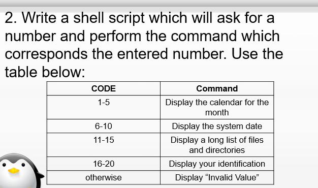 Solved 2 Write A Shell Script Which Will Ask For A Number 