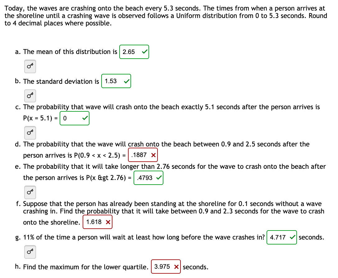 Solved Today, the waves are crashing onto the beach every | Chegg.com
