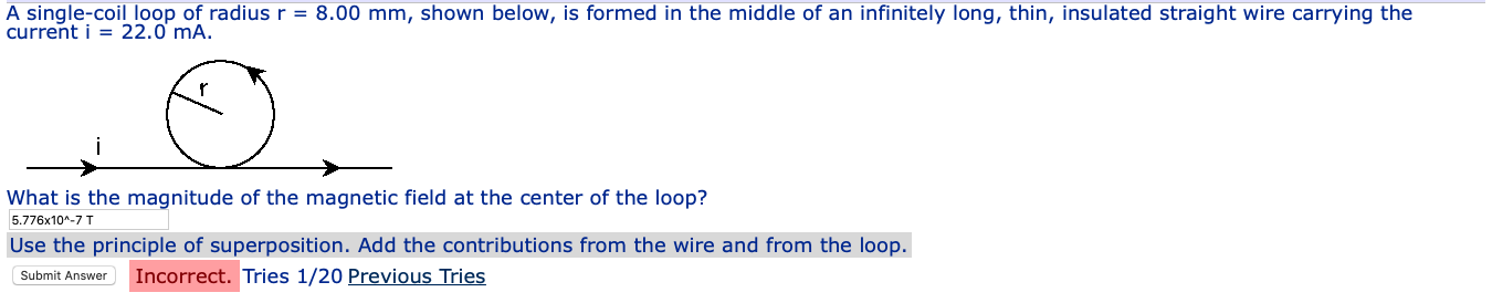 Solved A single-coil loop of radius r = 8.00 mm, shown | Chegg.com