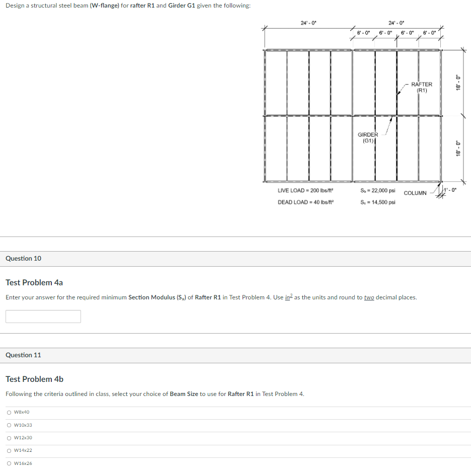 Solved Design a structural steel beam (W-flange) for rafter | Chegg.com