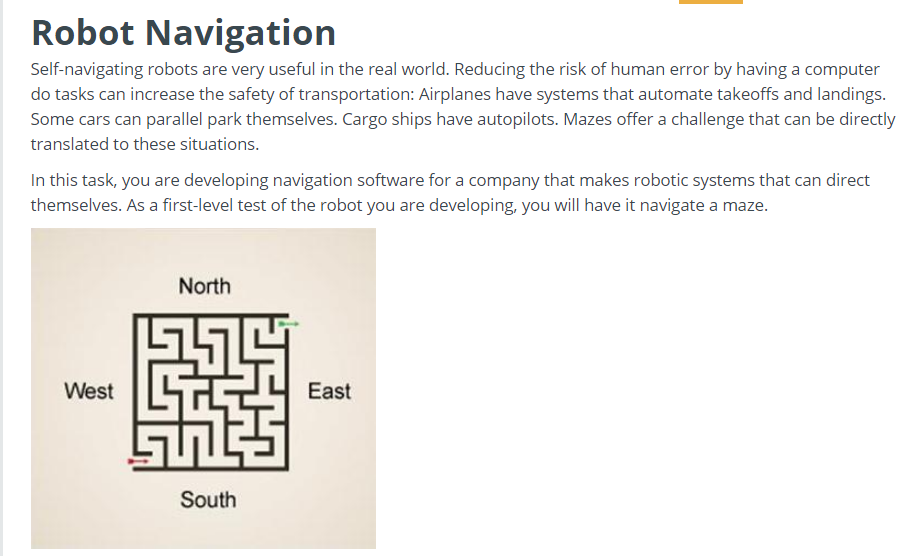 Solved Robot Navigation Self-navigating robots are very | Chegg.com