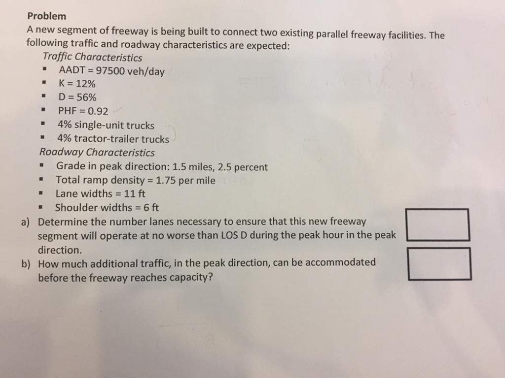 Solved Problem A new segment of freeway is being built to | Chegg.com
