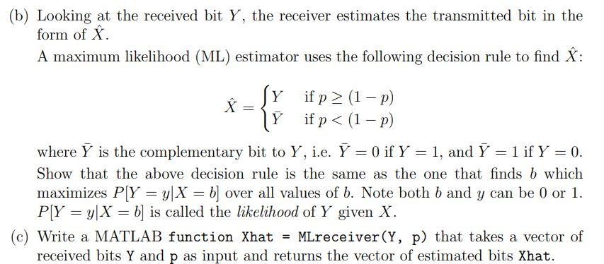 Matlab problem Consider a simple communication | Chegg.com