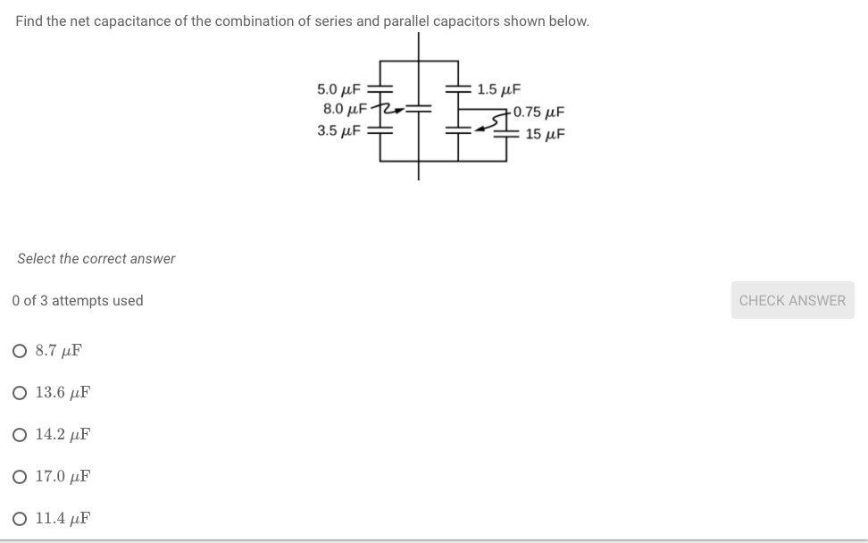 Solved Find the net capacitance of the combination of series | Chegg.com