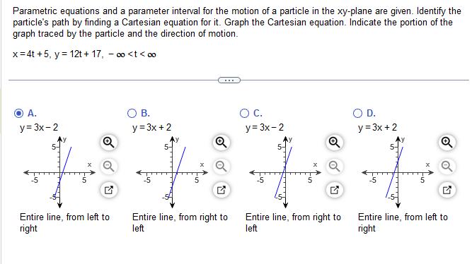 Solved Parametric equations and a parameter interval for the | Chegg.com