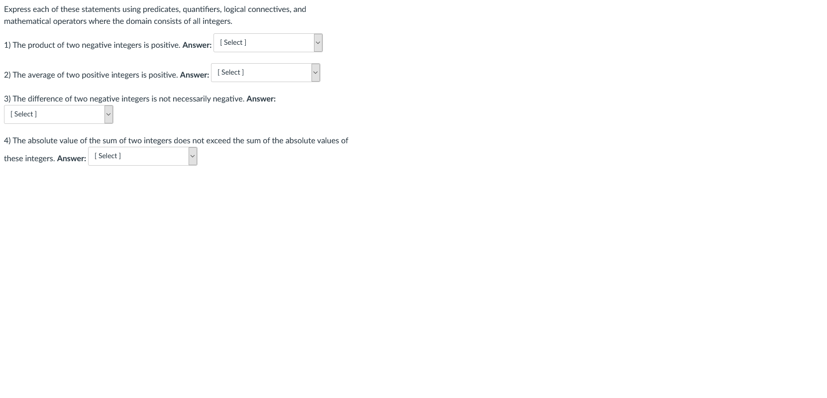 Solved Express each of these statements using predicates, | Chegg.com