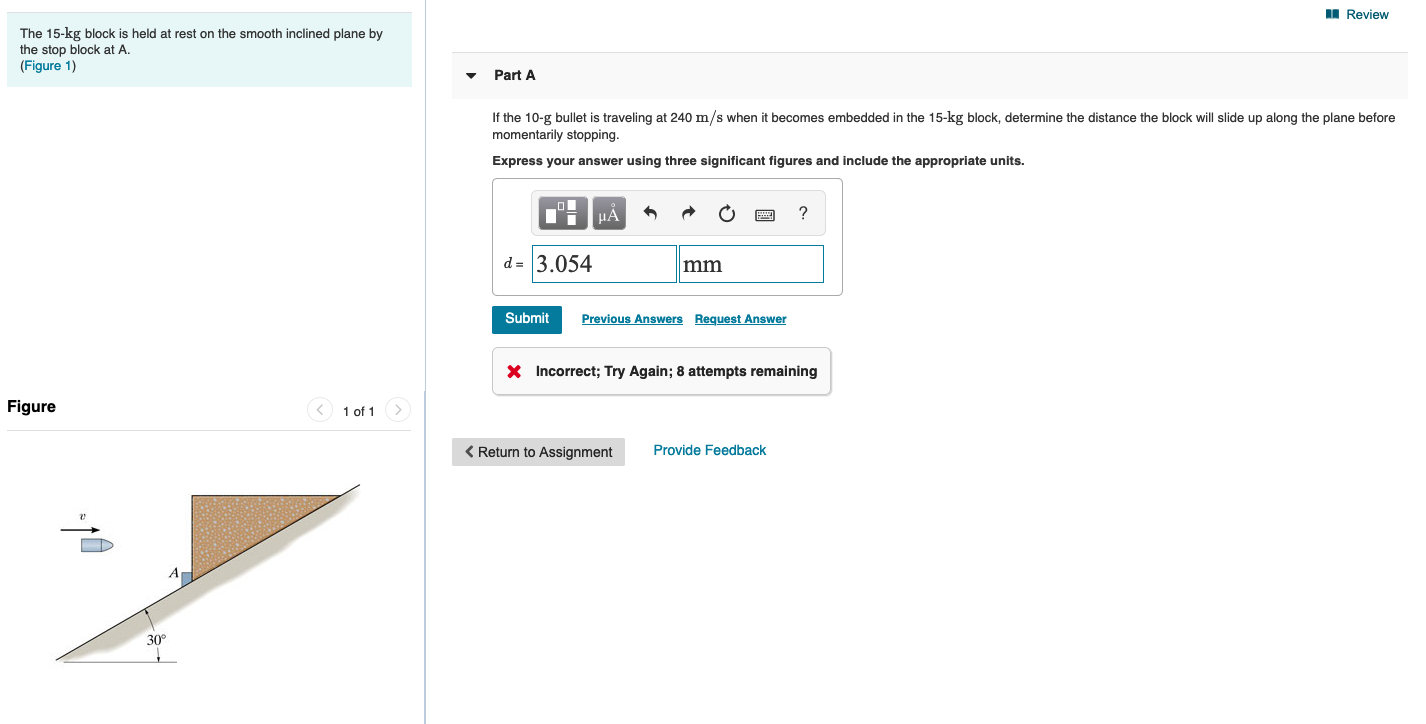 Solved II Review The 15-kg block is held at rest on the | Chegg.com
