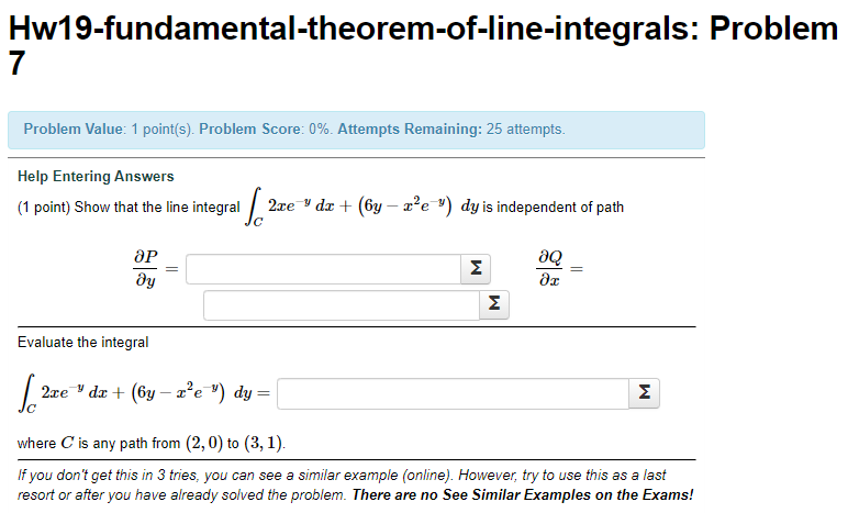 Solved Hw19-fundamental-theorem-of-line-integrals: Problem 7 | Chegg.com