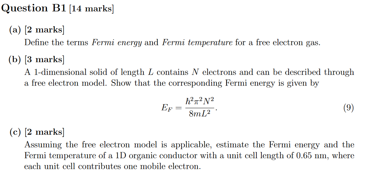 Solved Question B1 [14 marks] (a) [2 marks ] Define the | Chegg.com