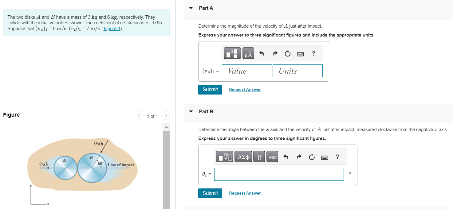 Solved The two disks A and B have a mass of 3 kg and 6 kg, | Chegg.com