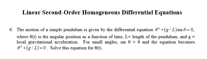 Solved Linear Second-Order Homogeneous Differential | Chegg.com