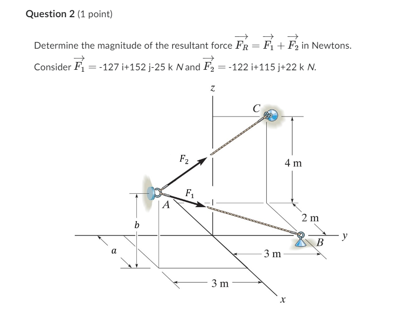 Solved Question 2 (1 ﻿point)Determine the magnitude of the | Chegg.com