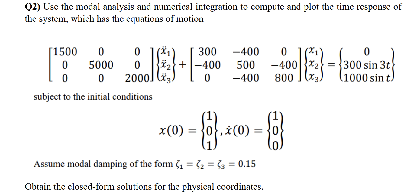 Solved Please Write A Code To Be Used On Matlab To Plot The 1385