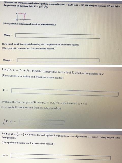Solved Calculate the work expended when a particle is moved | Chegg.com