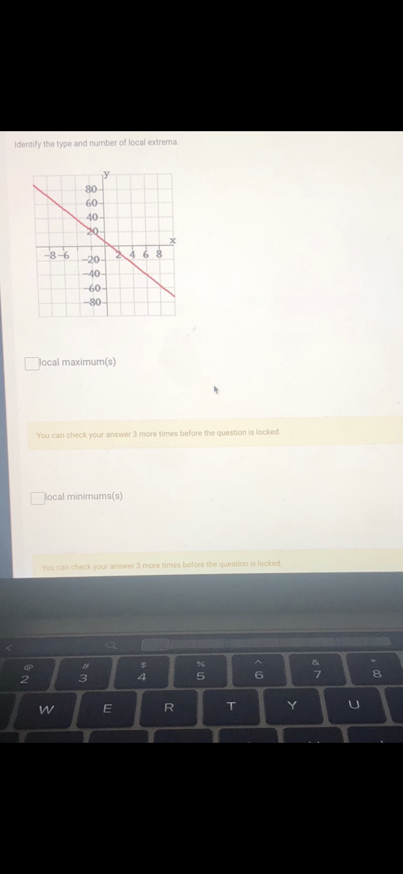 Solved Identify the type and number of local extrema. 80 60 | Chegg.com