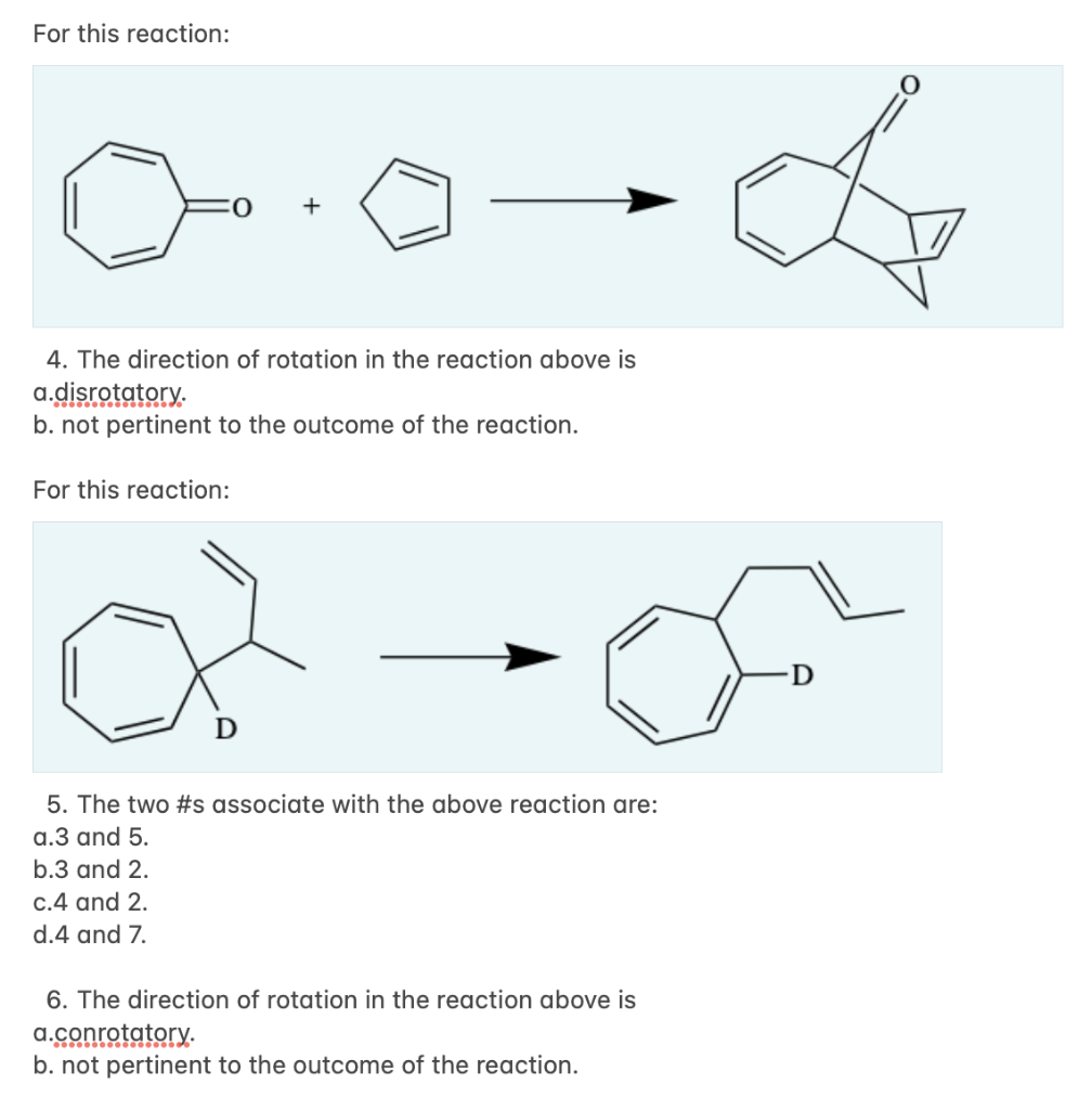 Solved For this reaction: 1. The direction of rotation in | Chegg.com