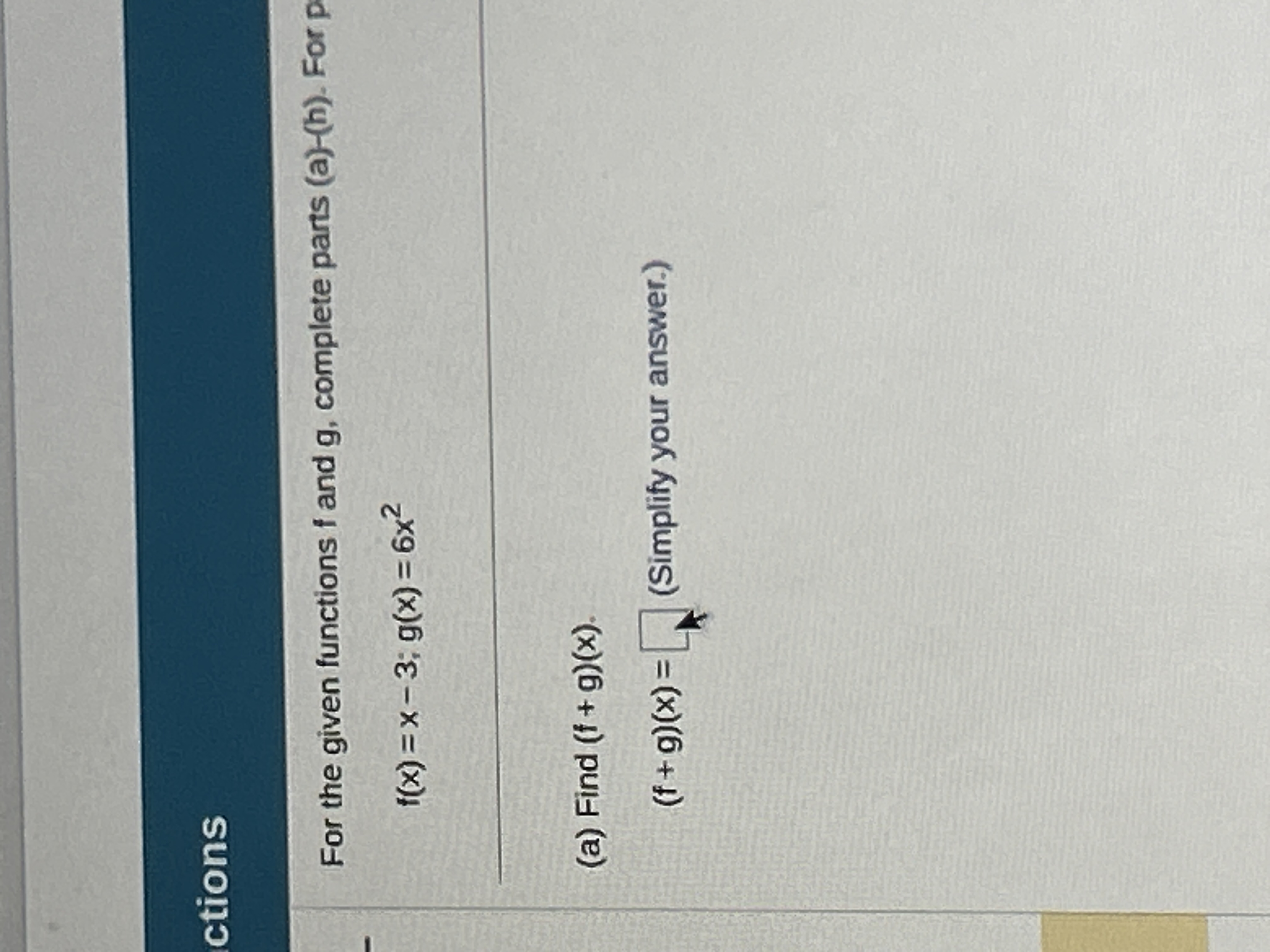 Solved For the given functions f ﻿and g, ﻿complete parts | Chegg.com