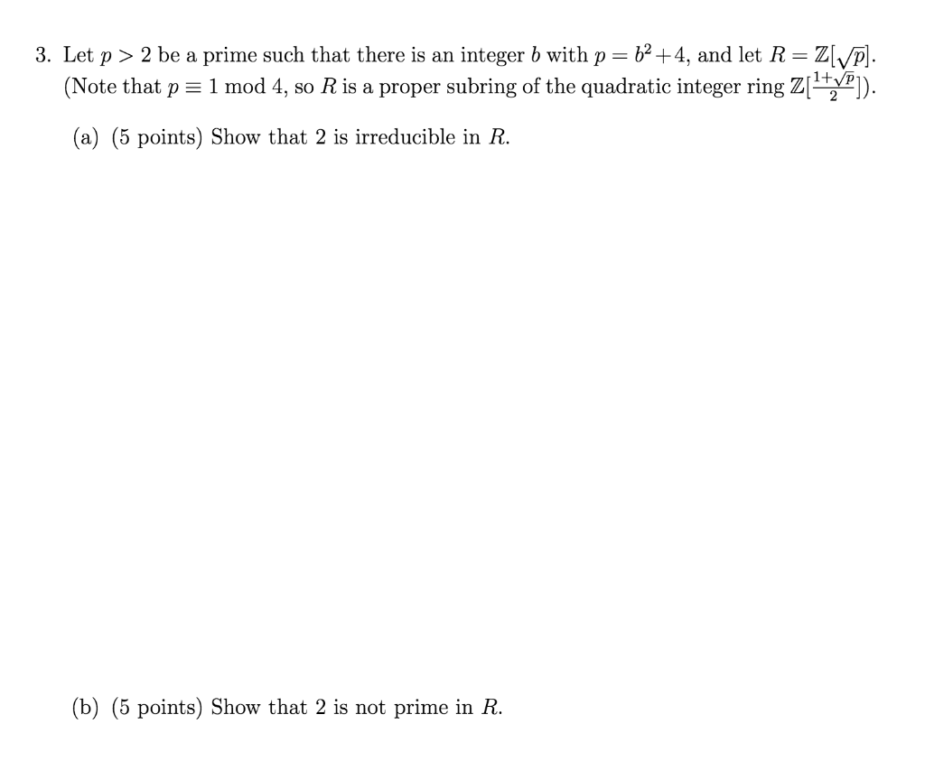 Solved 3. Let p > 2 be a prime such that there is an integer | Chegg.com