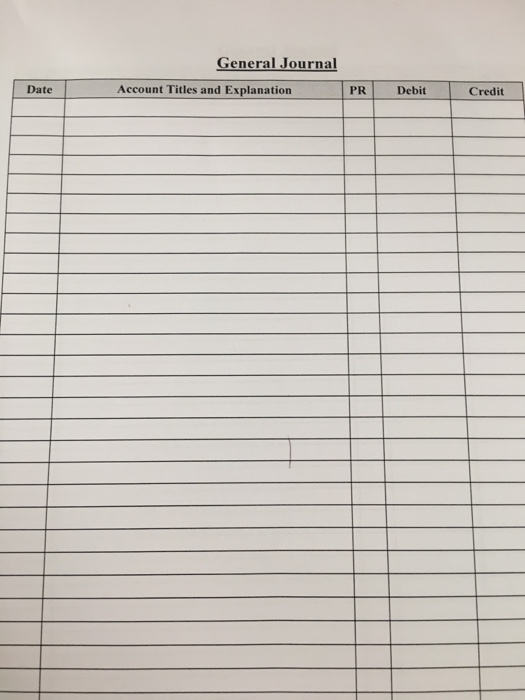 General Journal Account Titles and Explanation Date | Chegg.com