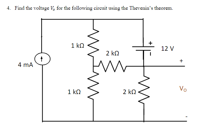 Solved 4. Find the voltage Vo for the following circuit | Chegg.com