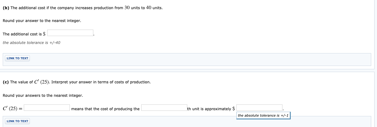 Solved Chapter 5, Section 5.5, Question 005 A marginal cost | Chegg.com