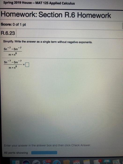 Solved Spring 2019 House- MAT 125 Applied Calculus Homework: | Chegg.com
