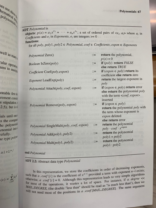 Solved Program 25 Polynomial Addition Padd The Pseudocode