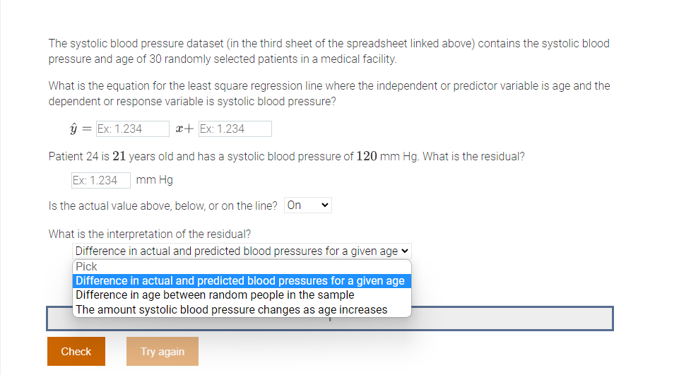 Solved The systolic blood pressure dataset (in the third | Chegg.com