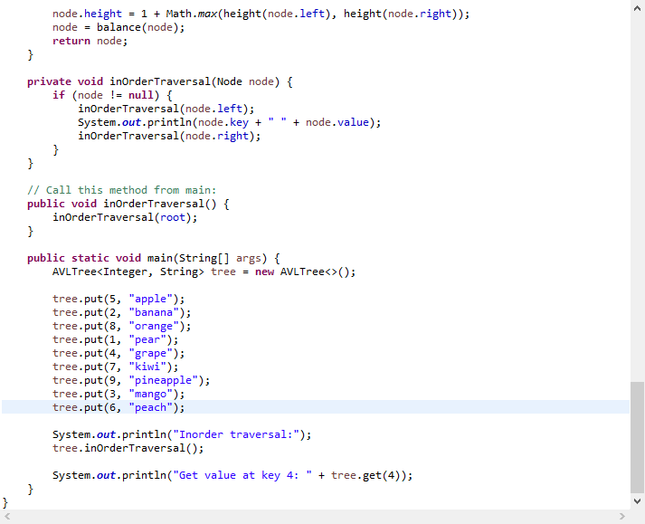 return node.value; // Returns the node associated | Chegg.com