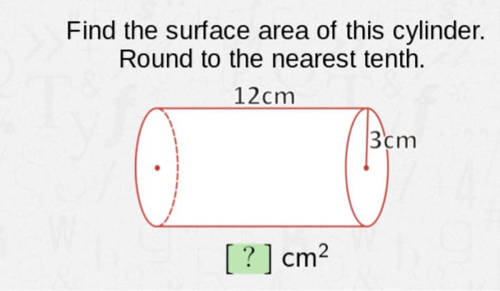 Solved Find the surface area of this cylinder. Round to the | Chegg.com