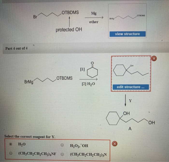Solved OTBDMS Mg OTBOMS Br Brg ether protected OH view | Chegg.com