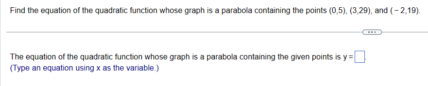 Solved Find the equation of the quadratic function whose | Chegg.com