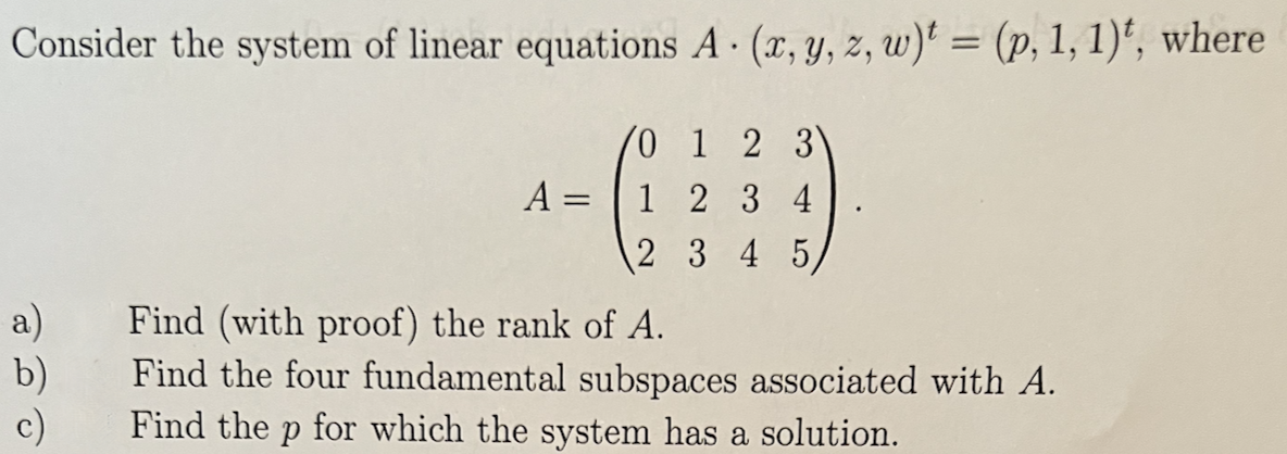Solved This is an Advanced Linear Algebra | Chegg.com