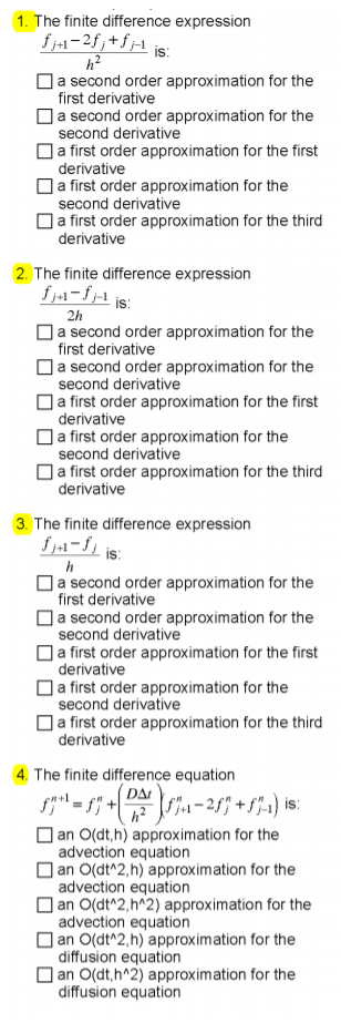 Solved 1. The finite difference expression f -2f,+filis 2 a | Chegg.com
