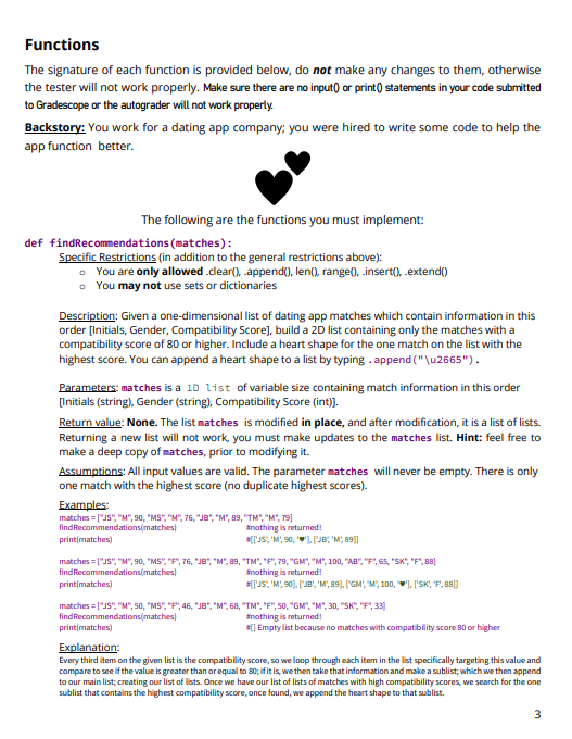 Solved The purpose of this assignment is to practice using | Chegg.com