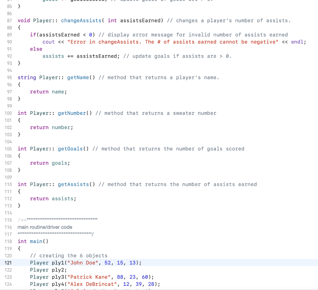 Solved For this assignment, modify the Player class from | Chegg.com