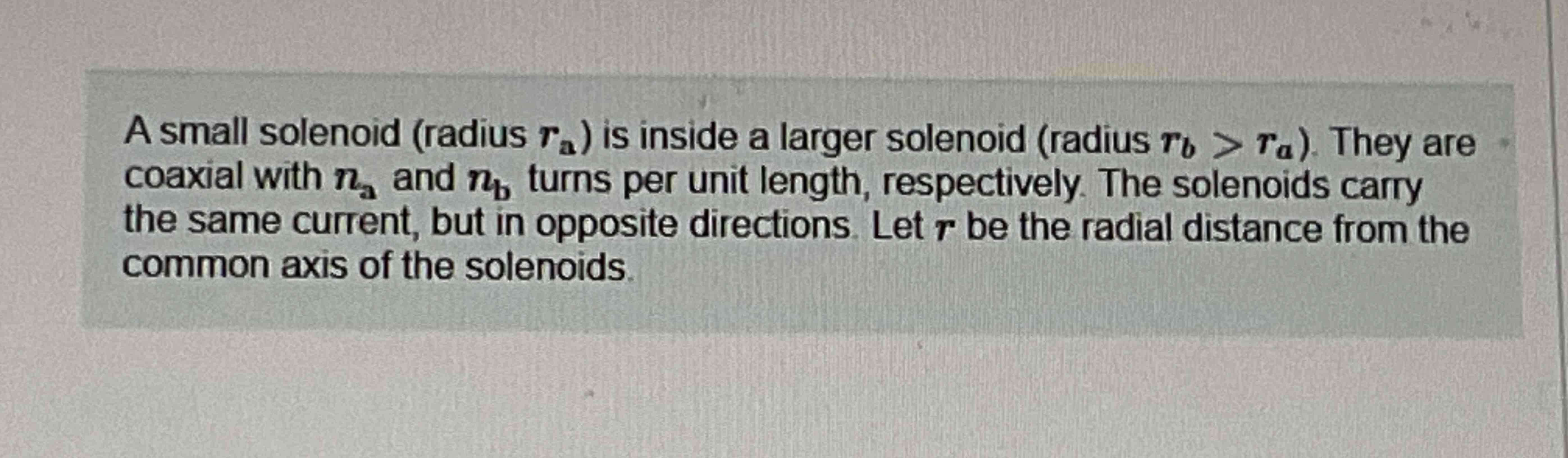 Solved ra rb>ra na ﻿and nb ﻿turns per unit length, | Chegg.com