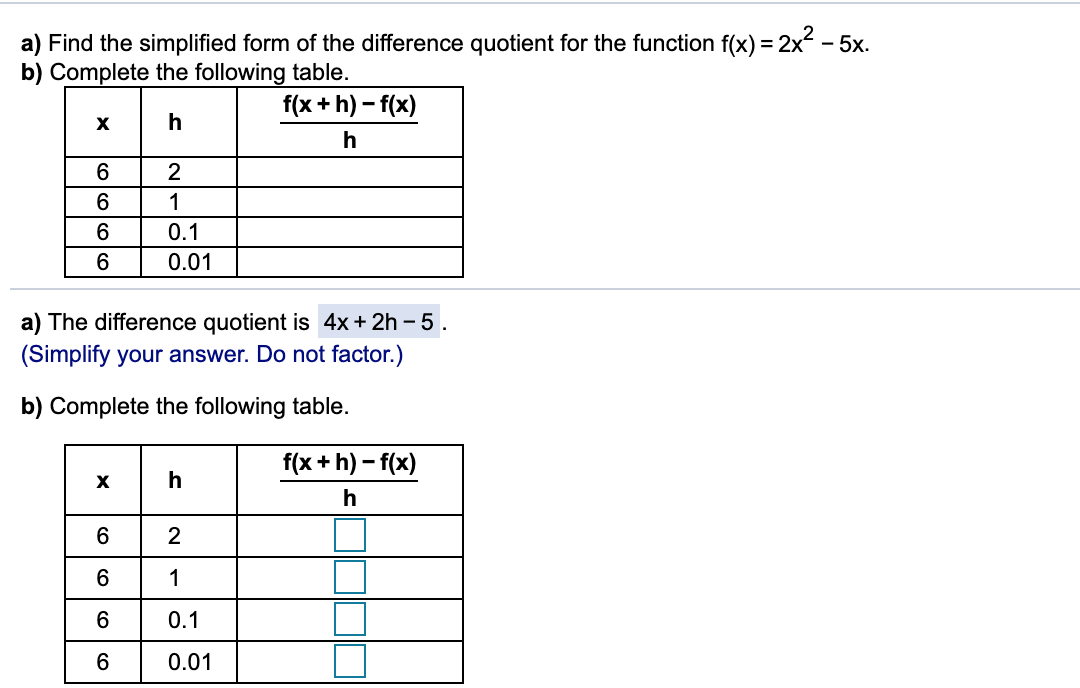 Solved a) Find the simplified form of the difference | Chegg.com