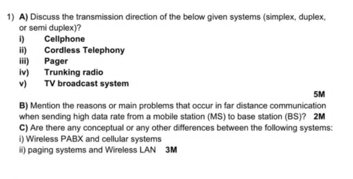 Solved 1) A) Discuss the transmission direction of the below | Chegg.com