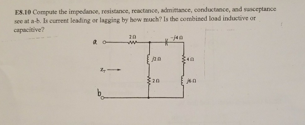 Solved E8.10 Com see at a-b. Is current leading or lagging | Chegg.com
