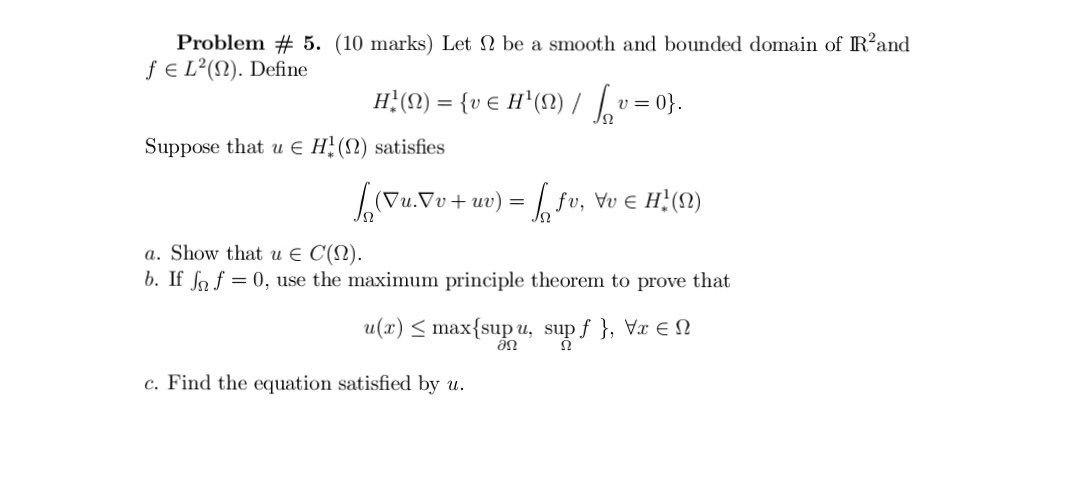 Solved Problem # 5. (10 marks) Let 2 be a smooth and bounded | Chegg.com