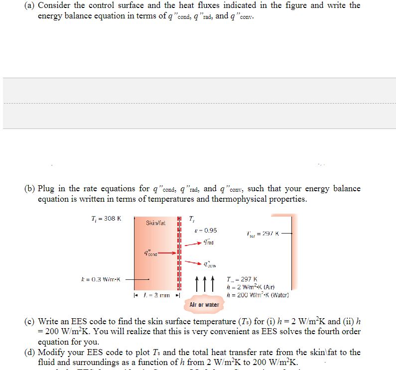 Solved (a) ﻿Consider the control surface and the heat fluxes | Chegg.com