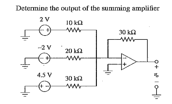 Solved Determine the output of the summing amplifier 10 kΩ | Chegg.com