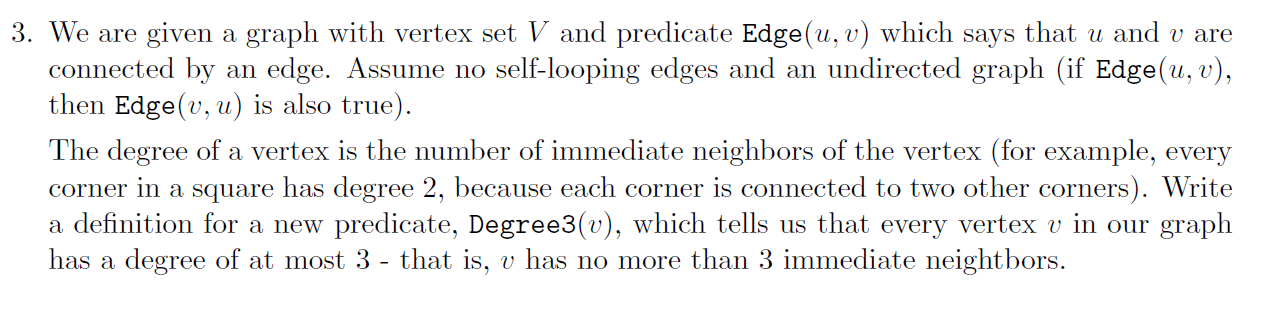 Solved 3. We are given a graph with vertex set V and | Chegg.com
